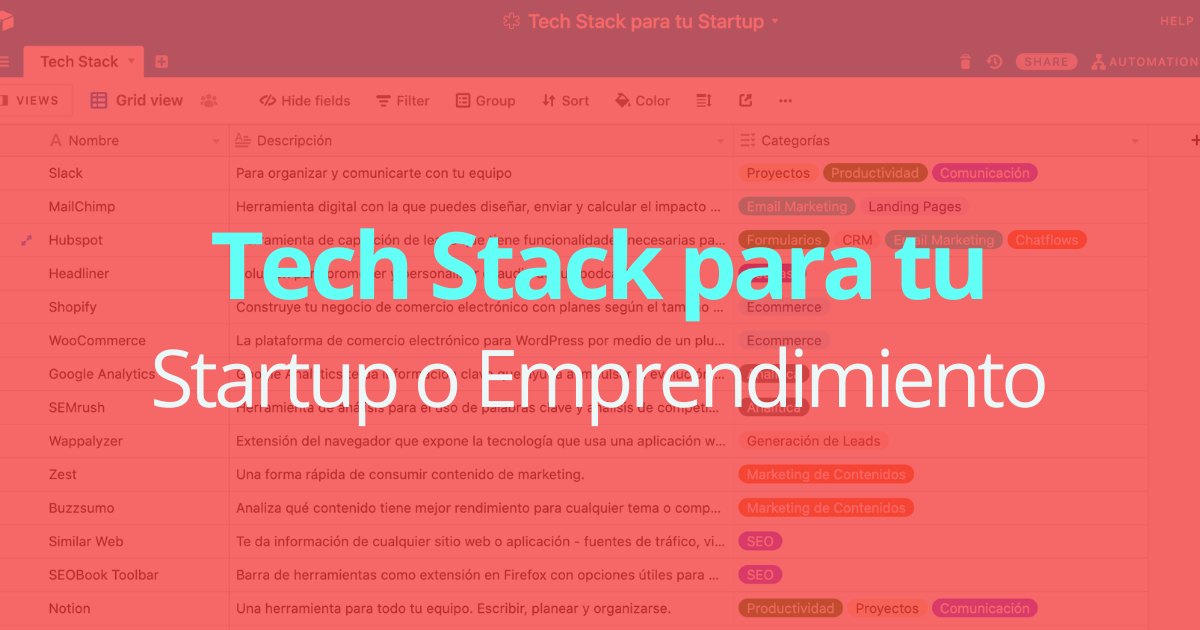 Tech Stack para tu Startup - Hazlo Digital